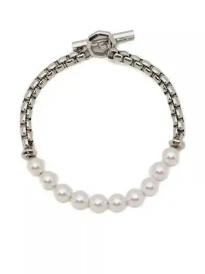 AGNÈS B. Pearl Beaded Bracelet - Silver