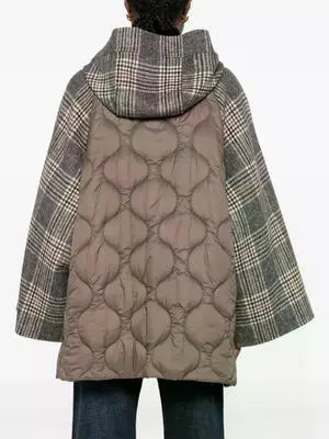 VICOLO Checkered Hooded Coat