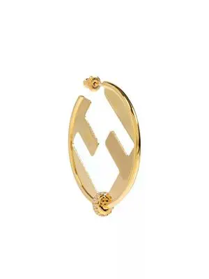 Fendi Ff-motif Embellished Hoop Earrings
