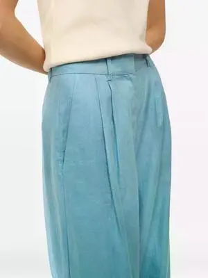 Staud Pleated Linen Wide Leg Pants
