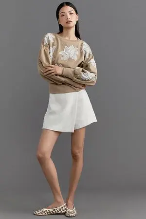 OLLARI Floral Embellished Pullover