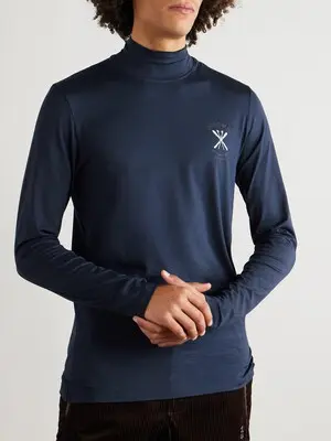 Brunello Cucinelli Slim-fit Logo-print Stretch-silk Jersey Base Layer