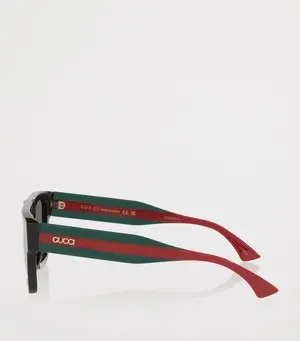 Gucci Acetate Rectangle Sunglasses - Black