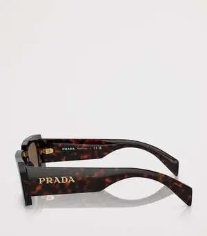 Prada Acetate Rectangle Sunglasses - Brown