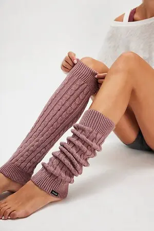 Free People Cable Knit Leg Warmers - Rose