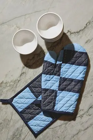 ANCHAL Trellis Colorblock Pot Holder - Dusk Blue