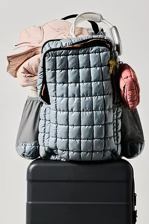 Free People Quilted Backpack - Sterling Blue