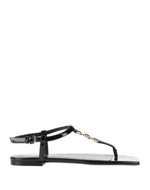 Versace Patent Leather Thong Sandals - Black