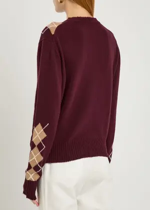 Chloé Argyle Intarsia Wool And Cashmere-blend Jumper
