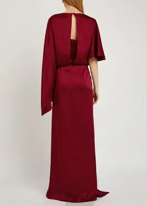 Erdem Draped Crystal-embellished Satin Gown - Red