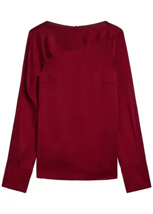 Erdem Draped Satin Top