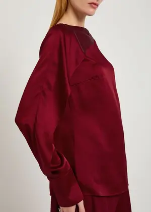 Erdem Draped Satin Top