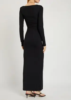 SKIMS Ribbed Stretch-modal Maxi Dress - Black