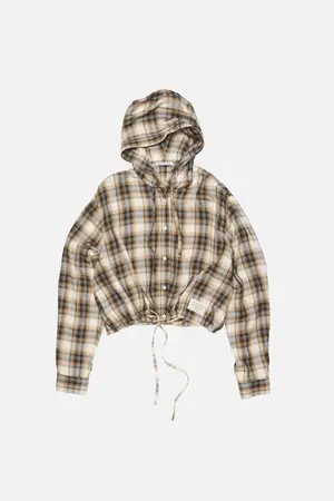 Acne Studios Hooded Overshirt - Beige,black