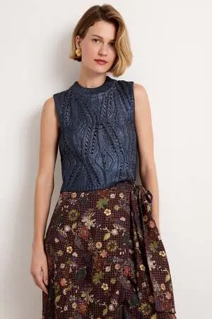 MARIE OLIVER Mcguire Top - Naval