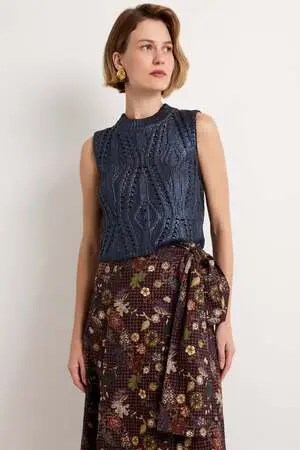 MARIE OLIVER Mcguire Top - Naval