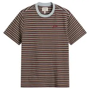DAMSON MADDER Relaxed Fit Striped T-shirt With Embroidered Branding