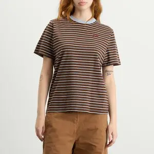 DAMSON MADDER Relaxed Fit Striped T-shirt With Embroidered Branding