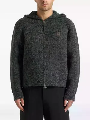 Manière De Voir Zip-fastening Brushed Hoodie Cardigan - Grey