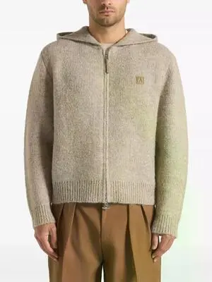 Manière De Voir Billie Brushed Wool Zip-up Hoodie - Neutrals