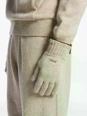 Zegna Logo-embroidered Gloves