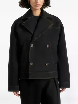 Manière De Voir Mika Double-breasted Tailored Jacket With Contrast Stitching