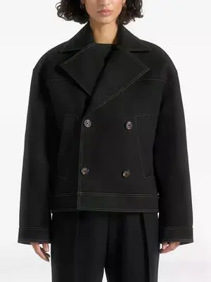 Manière De Voir Mika Double-breasted Tailored Jacket With Contrast Stitching