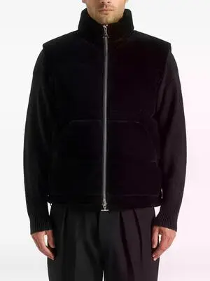 Manière De Voir Velvet Puffer Gilet - Black
