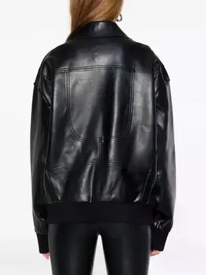 Norma Kamali Faux-leather Shirt Jacket - Black