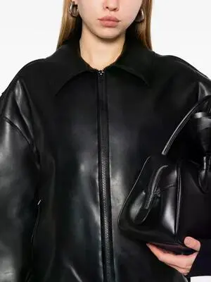 Norma Kamali Faux-leather Shirt Jacket - Black
