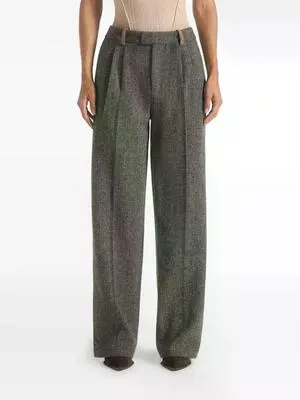 Manière De Voir Julie Herringbone Pleat Trousers - Grey