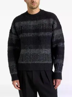 Manière De Voir Ayden Checked-pattern Knit Sweater