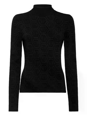Philipp Plein Logo-pattern Turtleneck Sweater