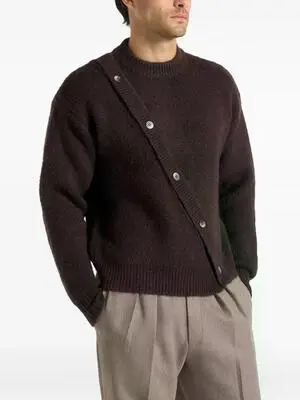 Manière De Voir Asymmetric Brushed-knit Sweater