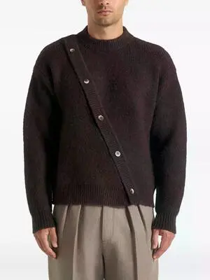 Manière De Voir Asymmetric Brushed-knit Sweater