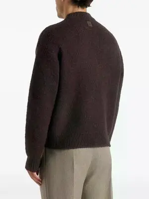 Manière De Voir Asymmetric Brushed-knit Sweater