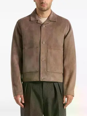 Manière De Voir Maniere De Voir Suede-effect Revere Collar Jacket - Neutrals