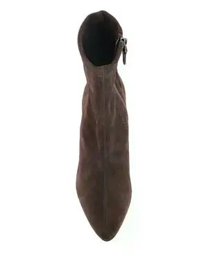 DEL CARLO 55mm Pointed Toe Suede Boots - Brown