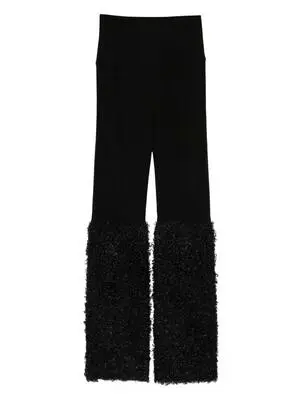 Norma Kamali Faux-fur Paneled High Waist Slim Fit Leggings