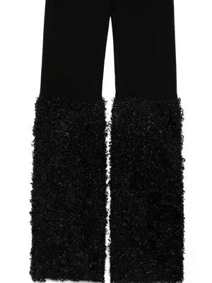 Norma Kamali Faux-fur Paneled High Waist Slim Fit Leggings
