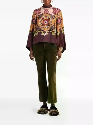 La DoubleJ Floral-print Long-sleeve Blouse - Red