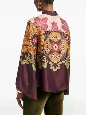 La DoubleJ Floral-print Long-sleeve Blouse - Red