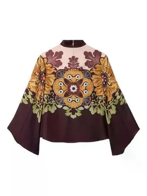 La DoubleJ Floral-print Long-sleeve Blouse - Red