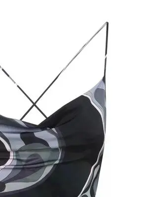 Emilio Pucci Abstract-print Cowl-neck Dress