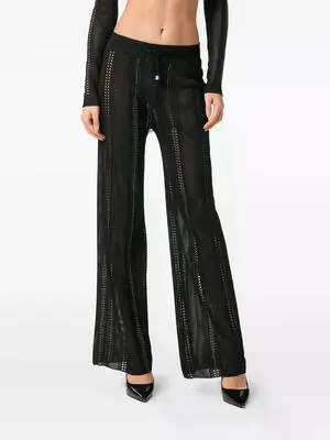 Philipp Plein Knit Flare Trousers With Drawstring Waistband