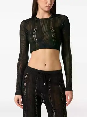 Philipp Plein Cropped Knit Top