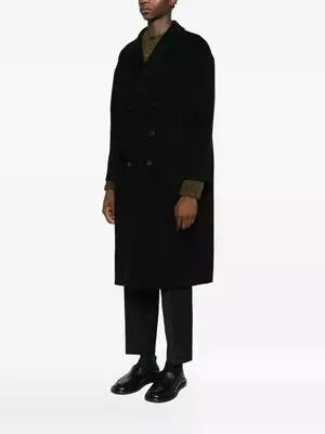 AMARANTO Double-breasted Coat - Black