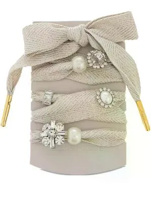 GOLDEN GOOSE Pearl-embellished Shoelaces - Neutrals