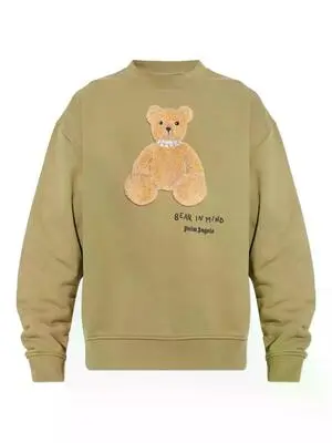 Palm Angels Teddy Appliqué Crew-neck Sweatshirt - Green