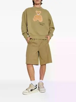 Palm Angels Teddy Appliqué Crew-neck Sweatshirt